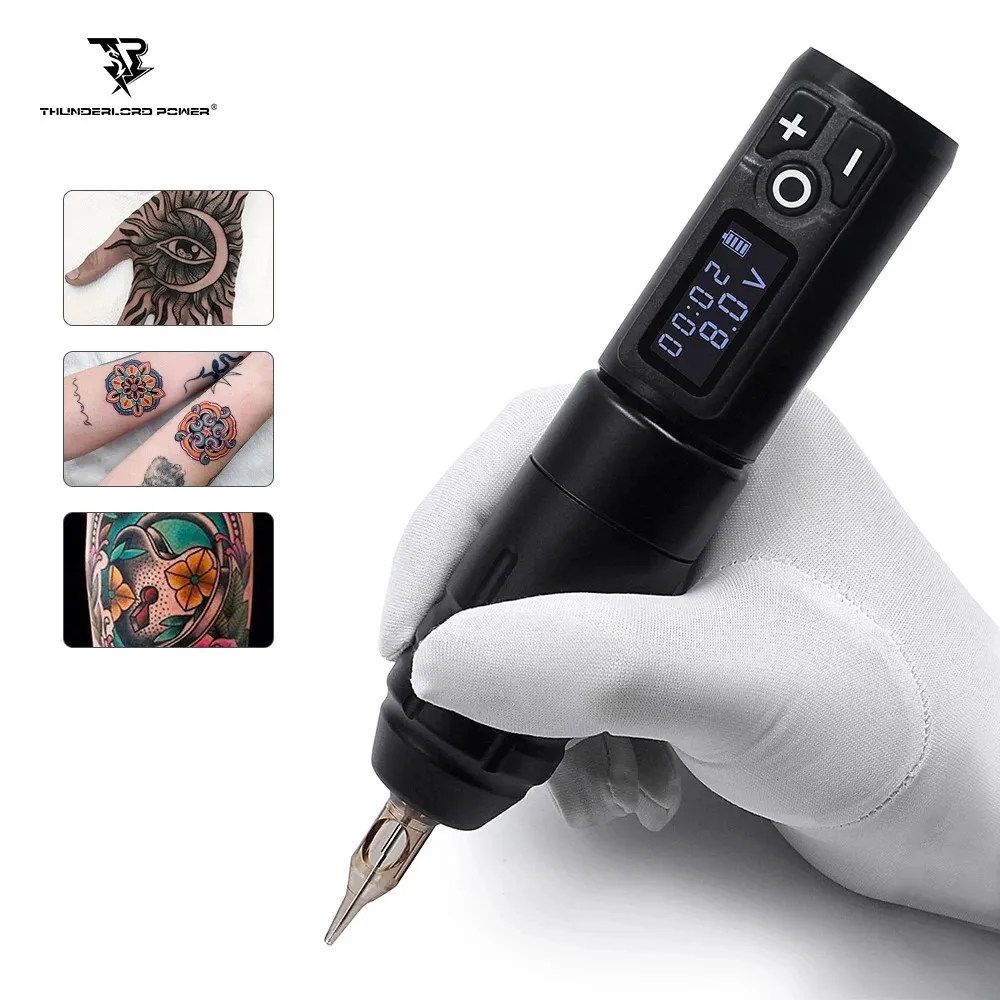 Wireless Rotary tattoo in pen with Strong Motor, LCD Digital Display ...