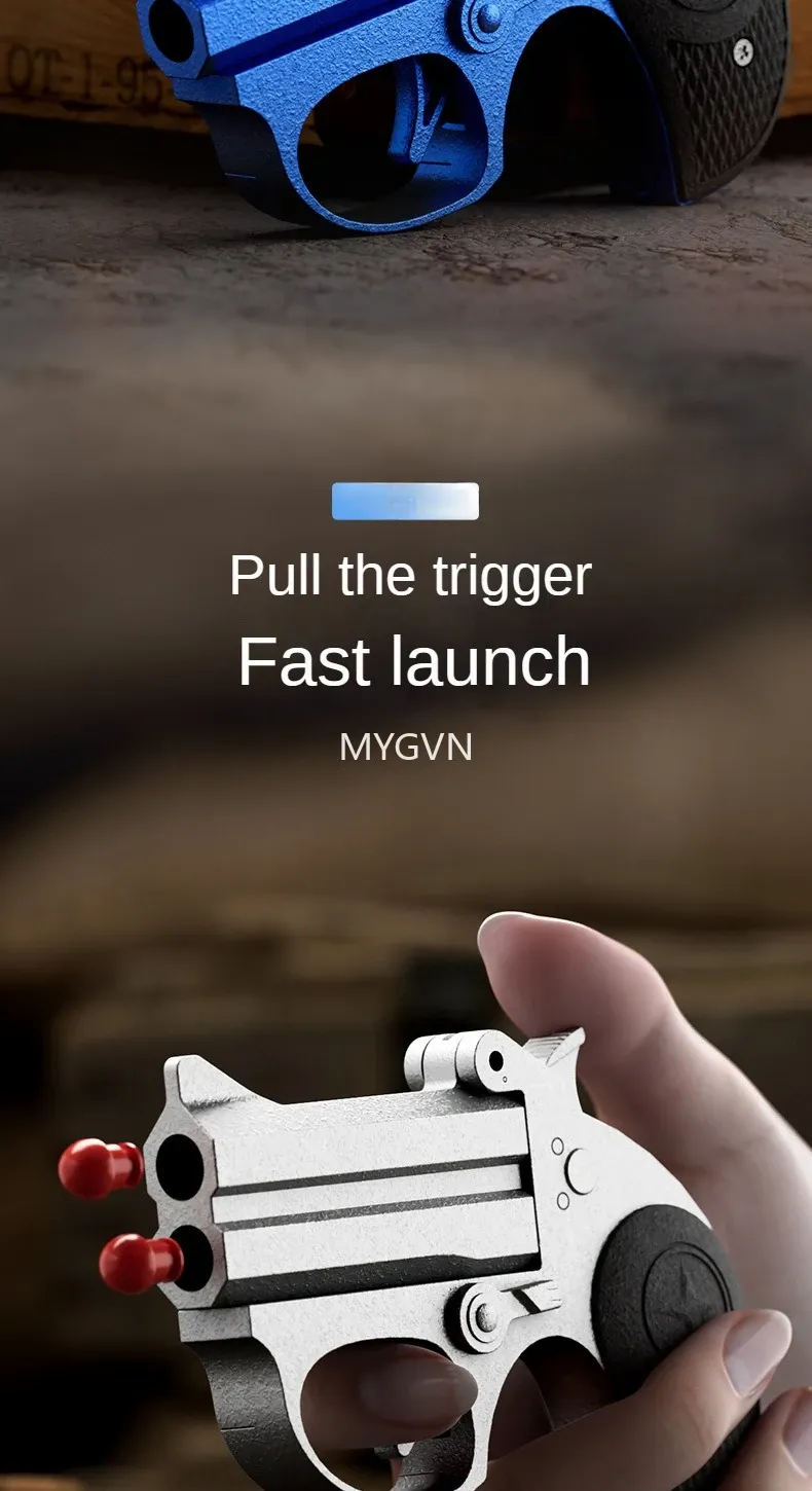 Portable Mini Toy Gun Metal Deringer Launcher With Soft Bullets & Shell ...