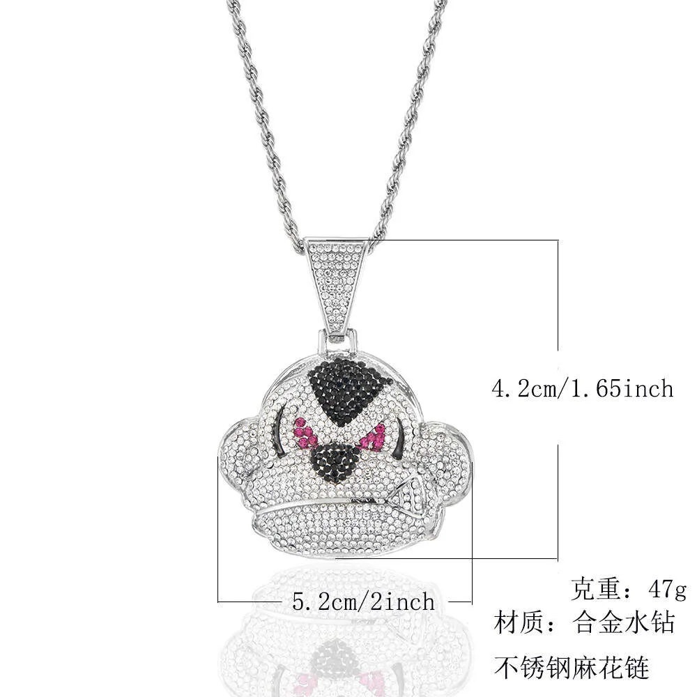 Mens Hip Hop Monkey Cameo Pendant Necklace With Three Dimensional Alloy ...