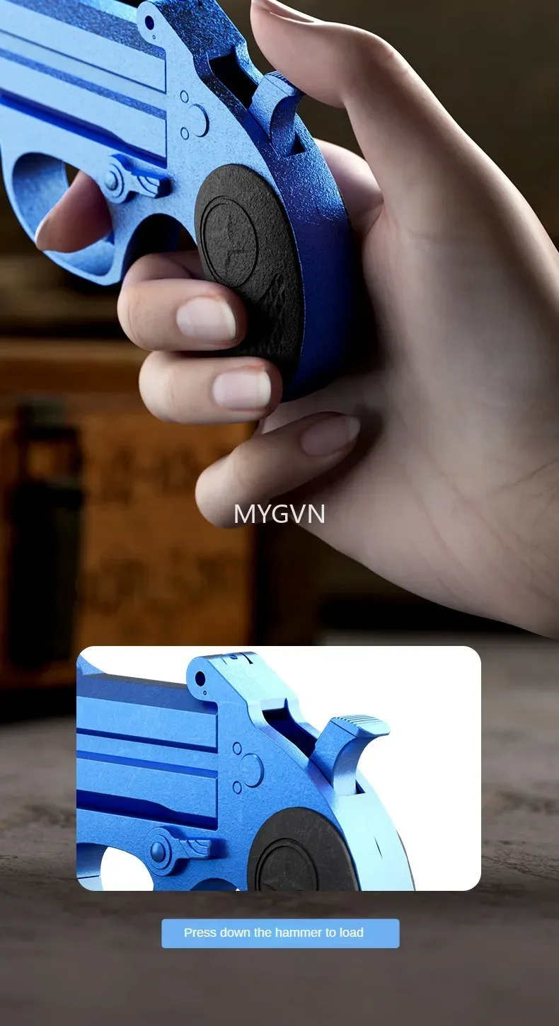 Portable Mini Toy Gun Metal Deringer Launcher With Soft Bullets & Shell ...