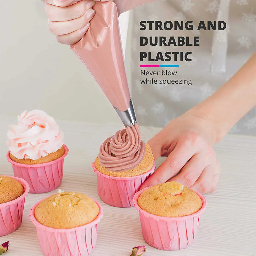 100 Plastic Disposable Icing Piping Pastry Bags Cake Amazon.com: