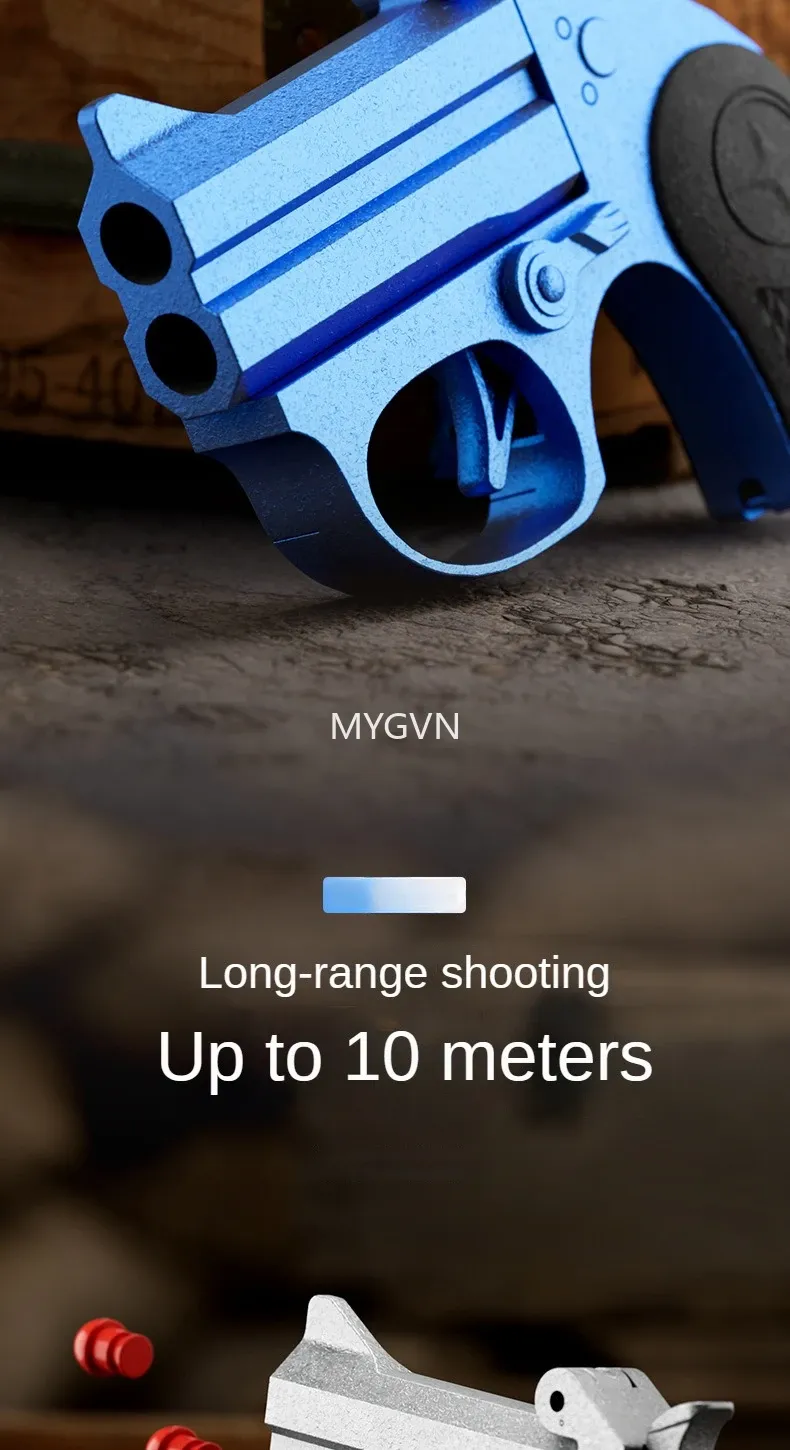 Portable Mini Toy Gun Metal Deringer Launcher With Soft Bullets & Shell ...