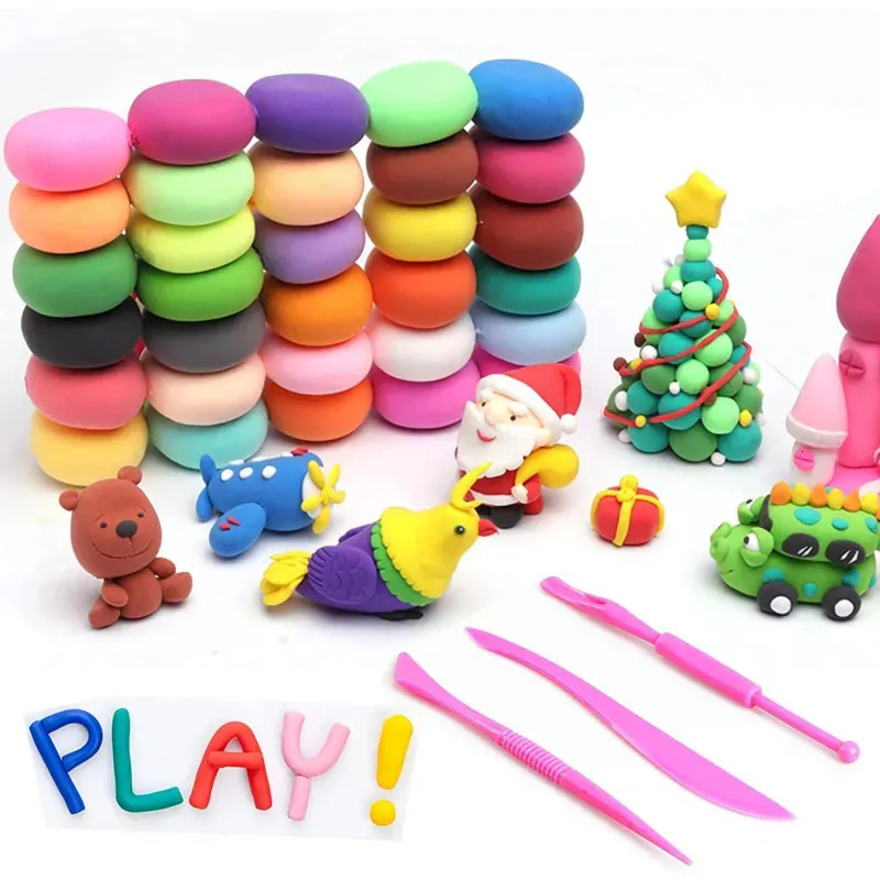 500g Super Light Clay Dough Modeling Set - Colorful Plasticine, Soft ...