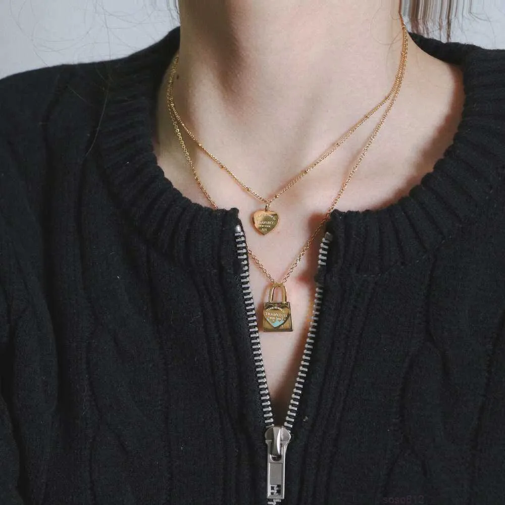 4naf Pendant Necklaces Tiff T-home Titanium Steel Tiffan Classic Oil ...