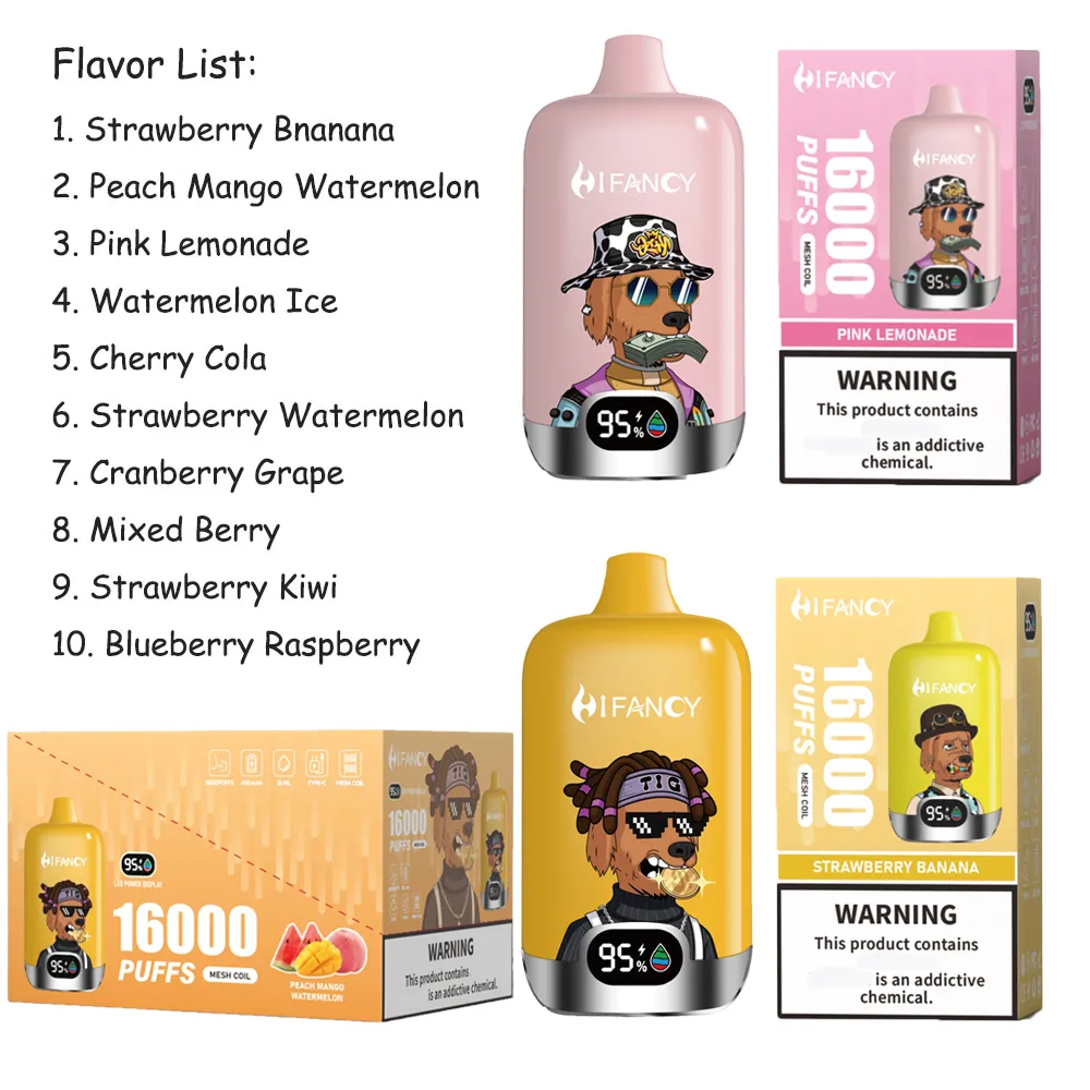 Puff Disposable Vape Electronic Cigartette Hifancy Original 16000 Puffs ...