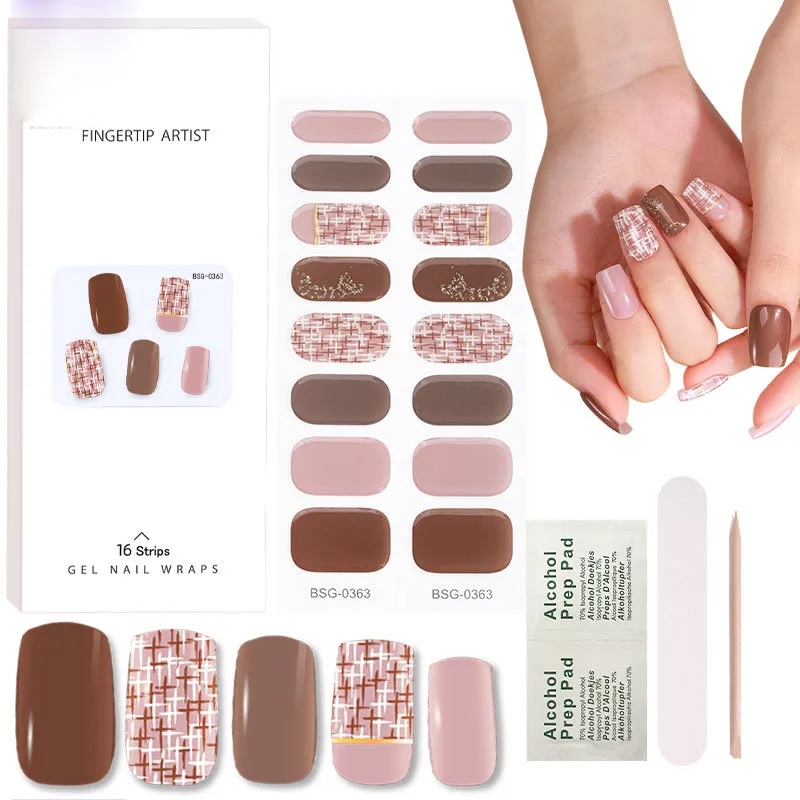 DHgate.com:Gel Nail Strips: Waterproof Full Wrap Semi-Cured Manicure ...