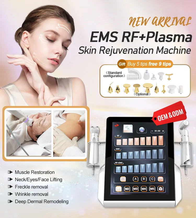 RF EMS Plasma Pen With Double Handles For Facial Muscle Stimulation ...