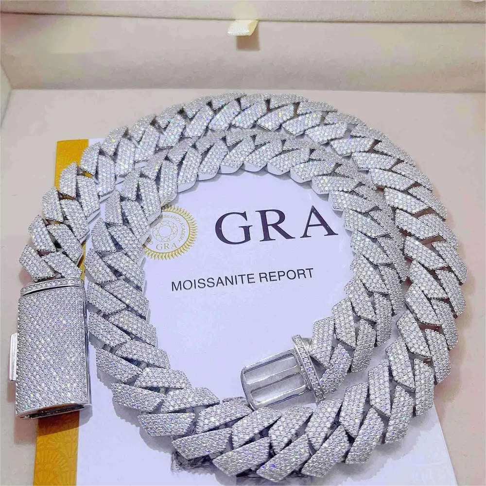 Necklace Moissanite Chain Designer Silver Iced Out... From Ting_shop ...