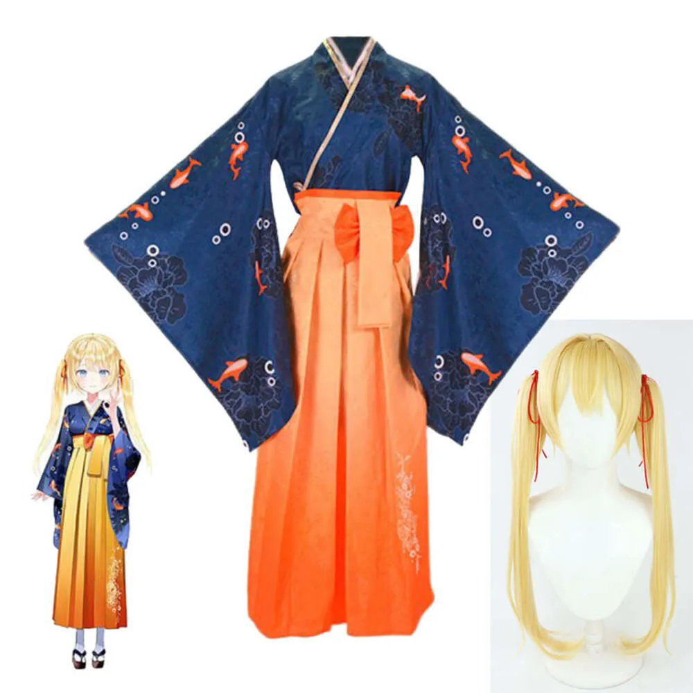 Hololive Watson Amelia Cosplay Costume Anime Kimono أو Wig Vtuber Ame ...