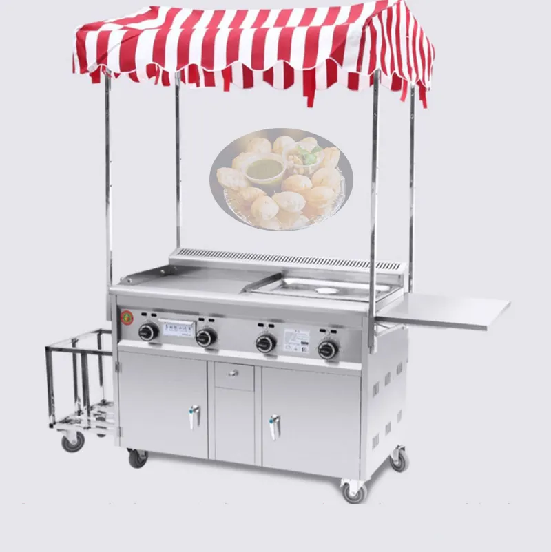 Fast Food Truck Square Top Mobile Multi Function Dining Car Snack Cart ...