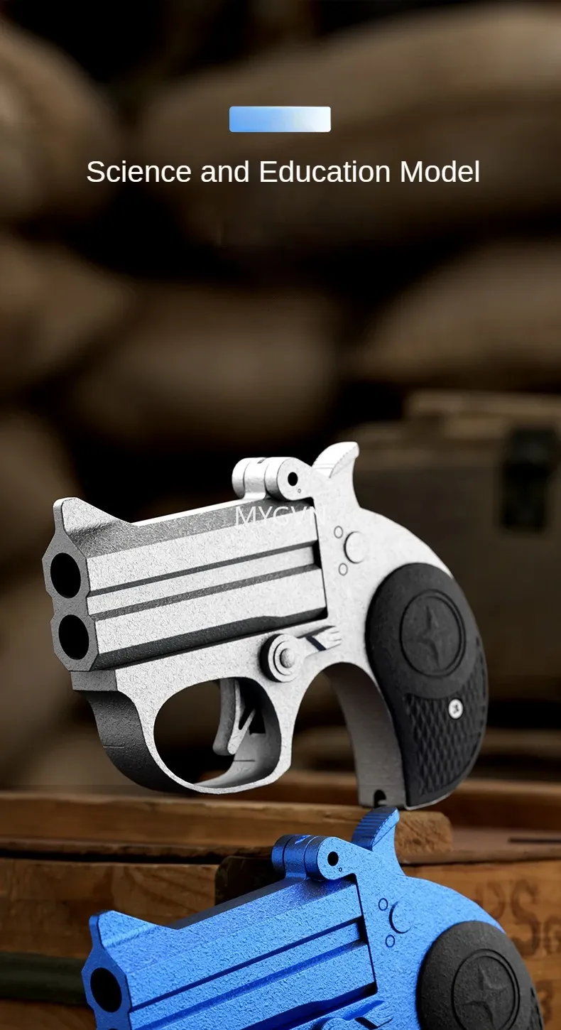 Portable Mini Toy Gun Metal Deringer Launcher With Soft Bullets & Shell ...