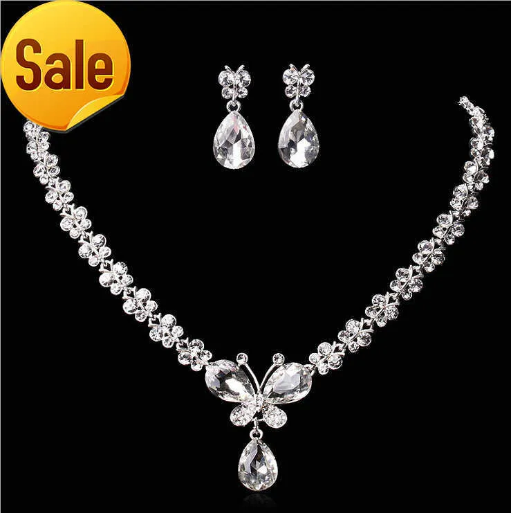 Sparkling Rhinestone Wedding Jewelry Set: Elegant Crystal Necklace ...