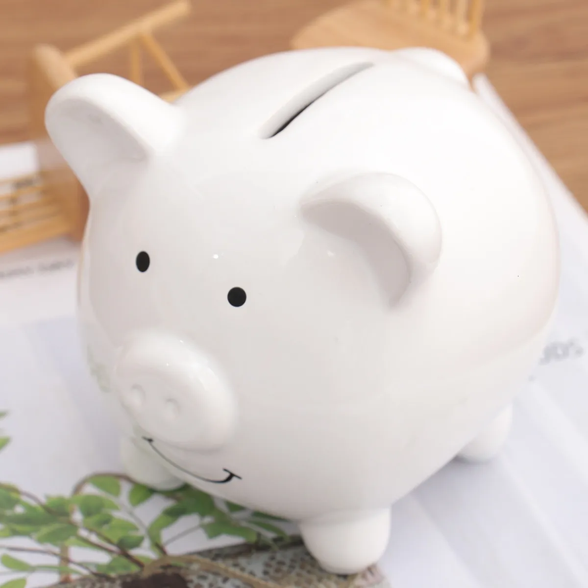 Adorable Piggy Bank for Kids - Ceramic Coin Saving Box, Cute Animal ...