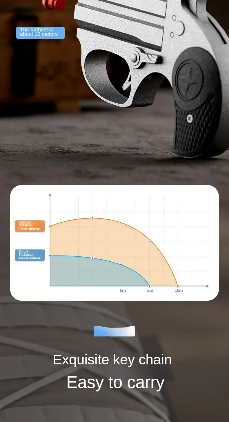 Portable Mini Toy Gun Metal Deringer Launcher With Soft Bullets & Shell ...