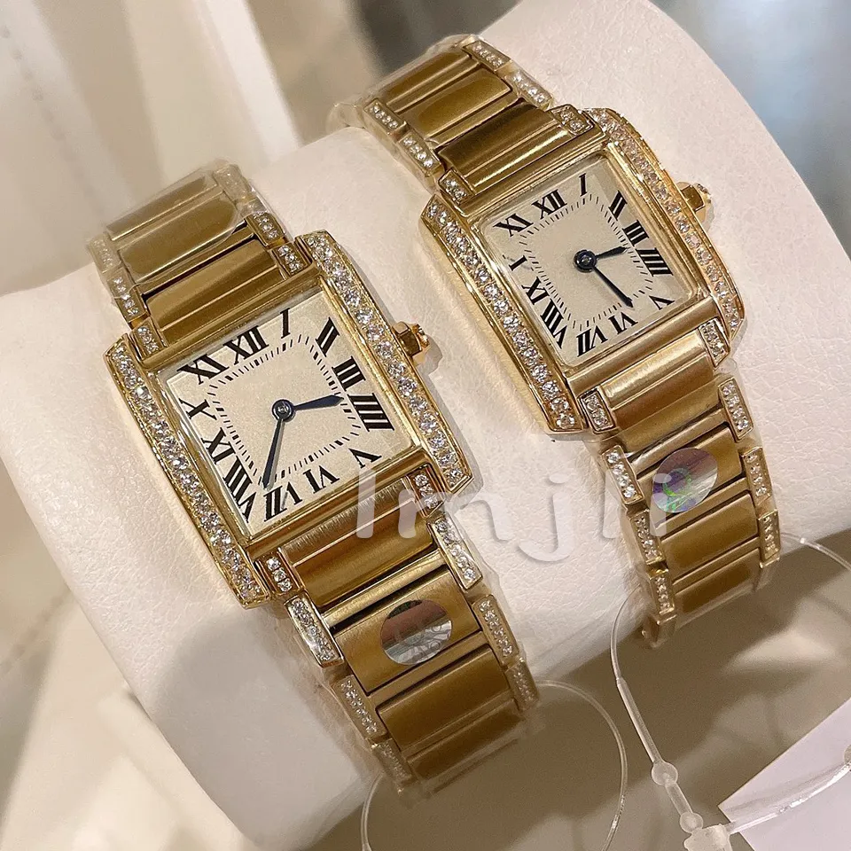Luxury Gold Tone Womens Quartz Wristwatch Stainless Steel, Square Face ...