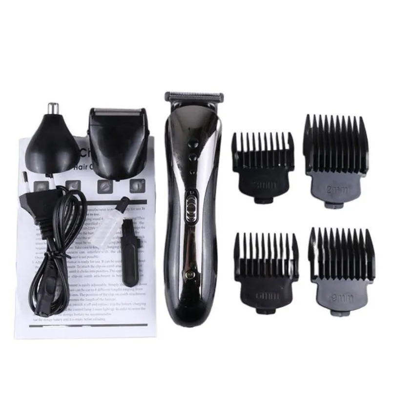 3 In 1 Rechargeable Hair Grooming Set: Electric Clipper, Razor, Beard ...