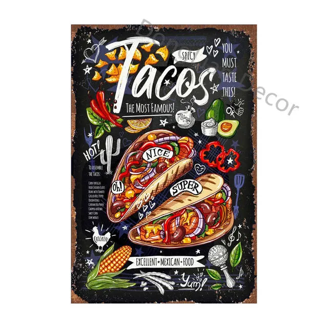 Funny Metal Signs Retro Kitchen Decor, Vintage Style Food Metal Poster ...