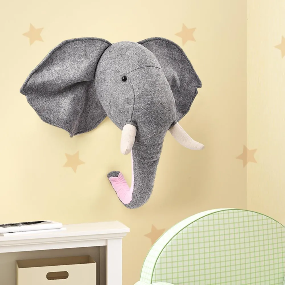 Elephant Decor For Home: 3D Animal Head Wall Mount, Plush Stuffed ...