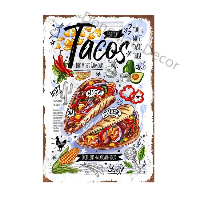 Funny Metal Signs Retro Kitchen Decor, Vintage Style Food Metal Poster ...