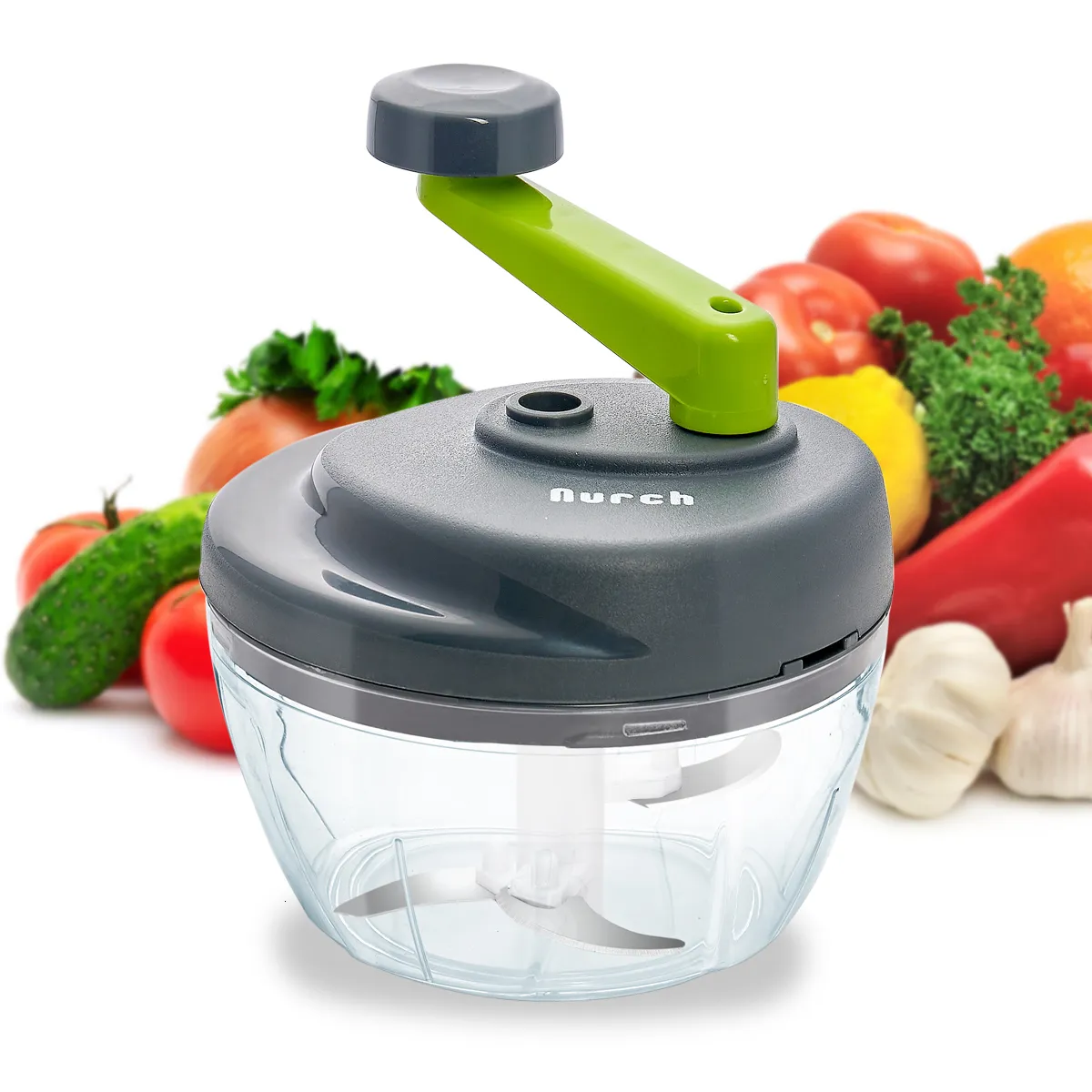 Fruit Vegetable Tools Hand Crank Food Processor Fast Chopper Manual ...