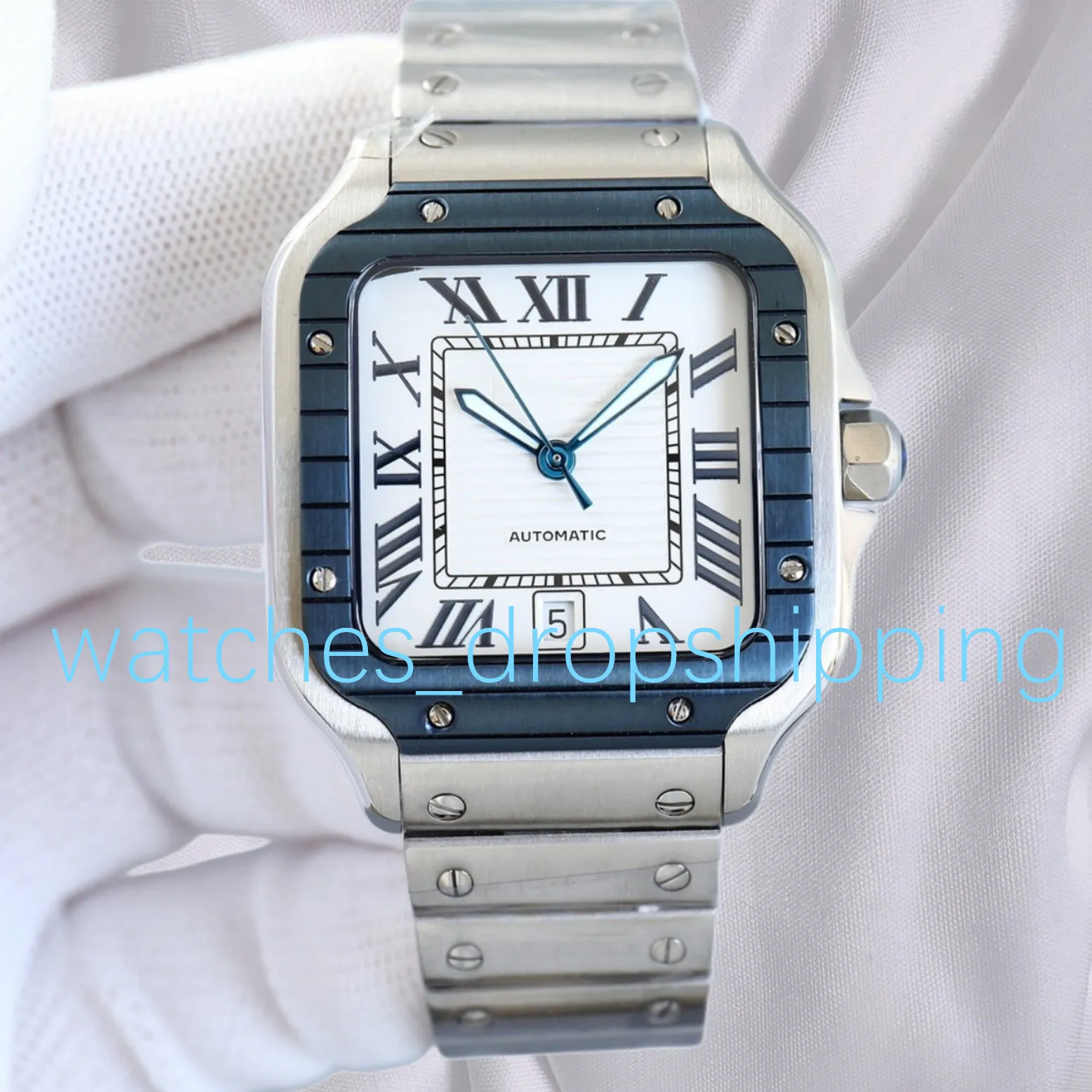 10 Styles Mens Watch 40mm Square Roman Dial Automatic Mechanical ...