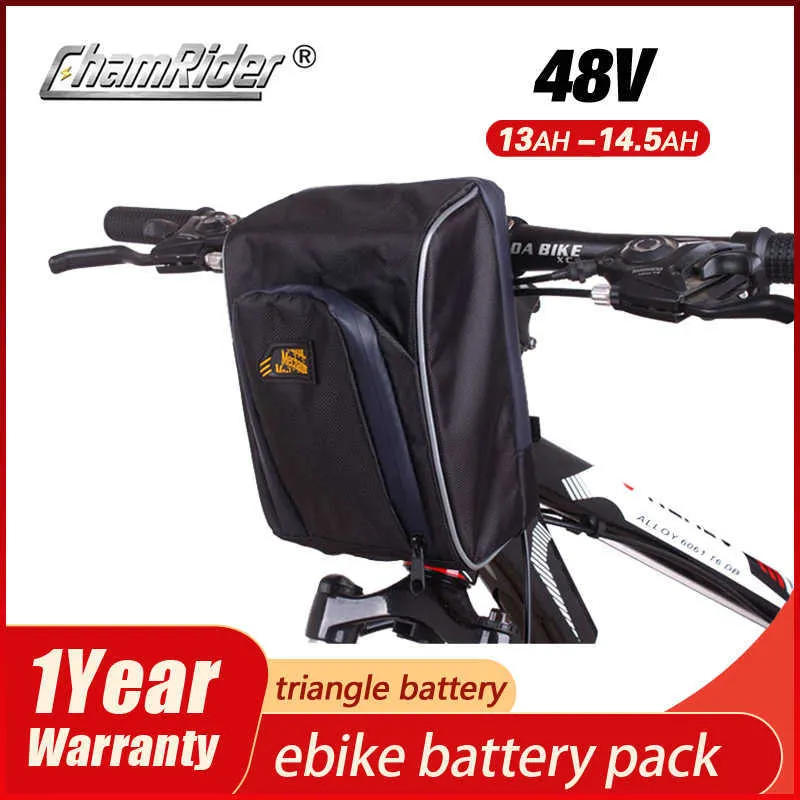 E Bike Battery Handlebar Bag For 48V Lithium Ion Conversion Kit Fits 250W To 1500W Electric ...