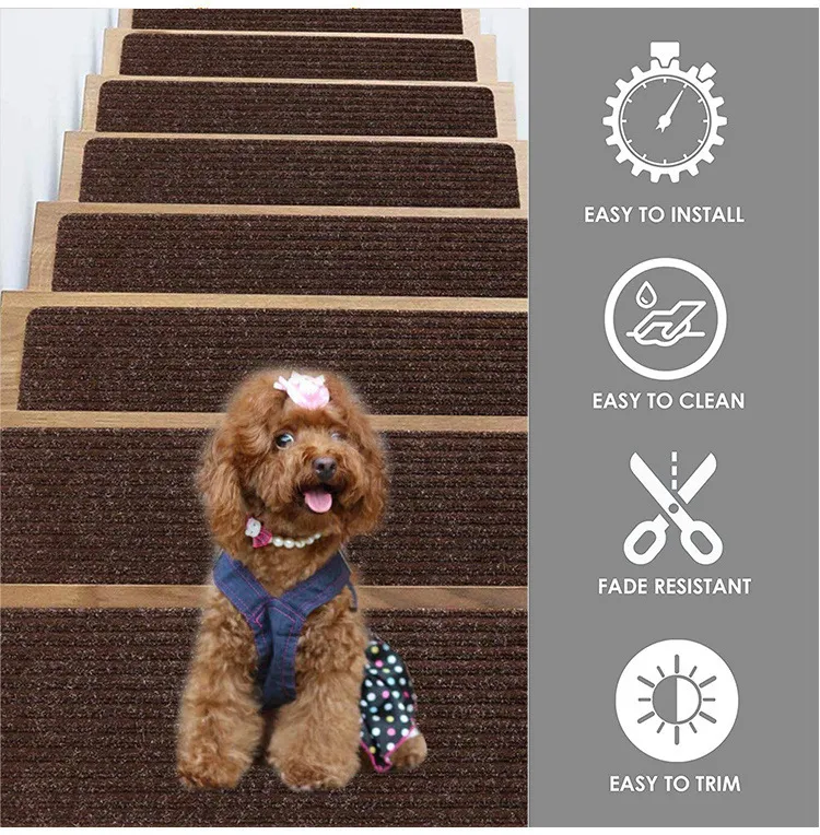 Soft Stair Stepping Mat 20x76cm, Variety Pattern, Self Adhesive, Non ...