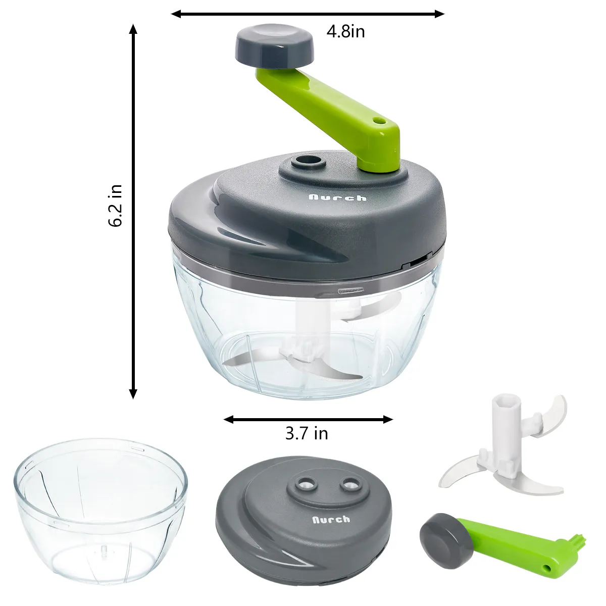Fruit Vegetable Tools Hand Crank Food Processor Fast Chopper Manual ...