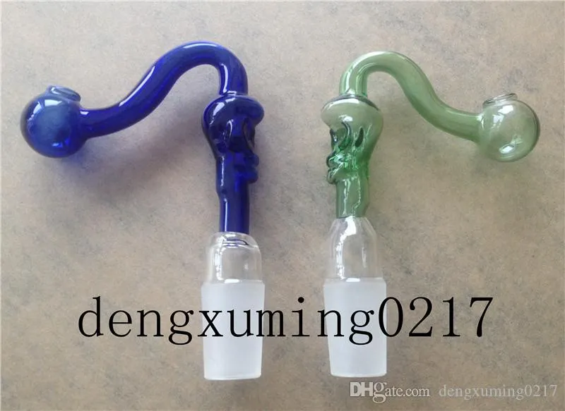 Colorful Skull Design Straight Glass Smoking Pipe Oil Concentrate Pipe ...