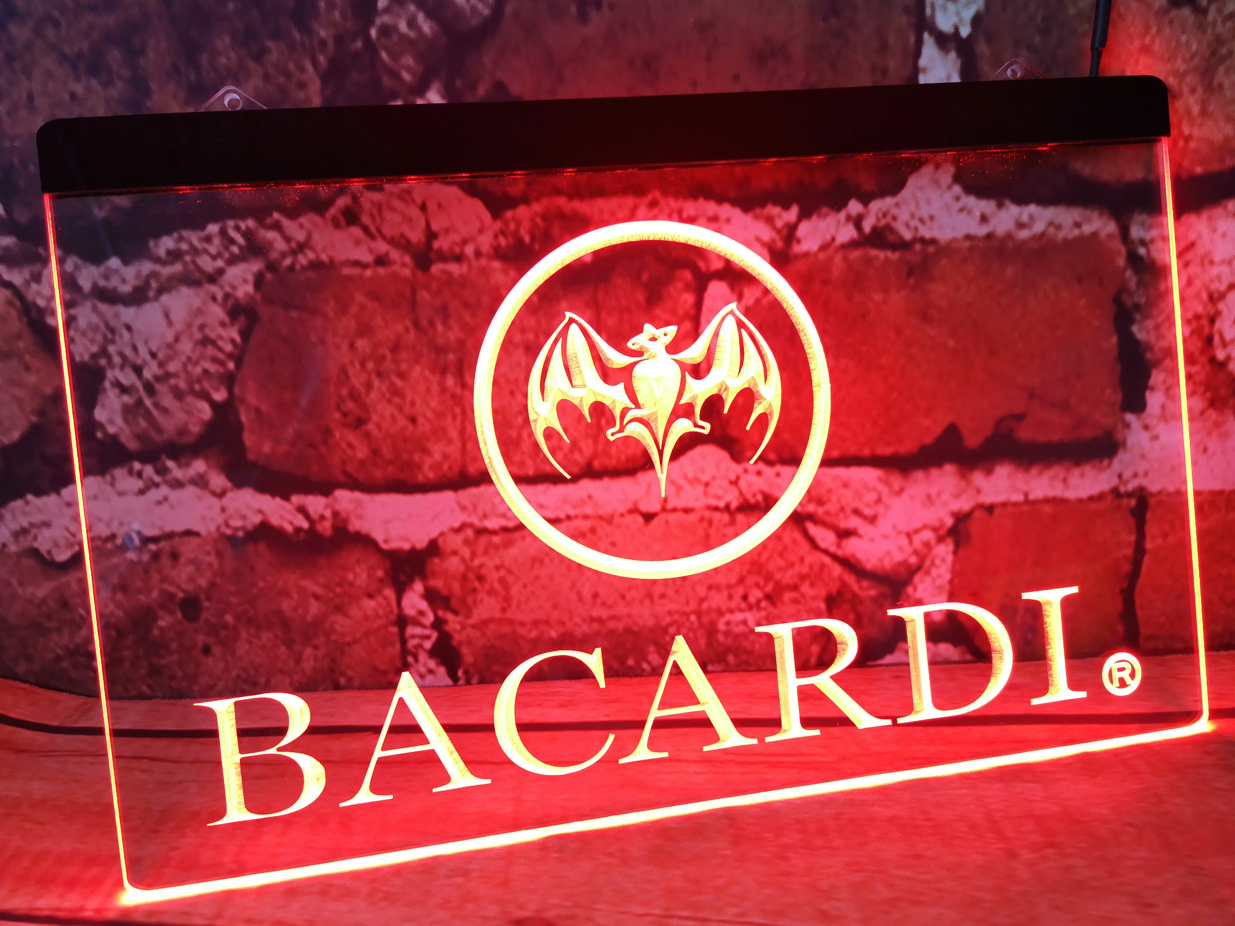 Bacardi LED Neon Light Sign 3D Beer Bar Pub Club Decoration, MAN CAVE ...