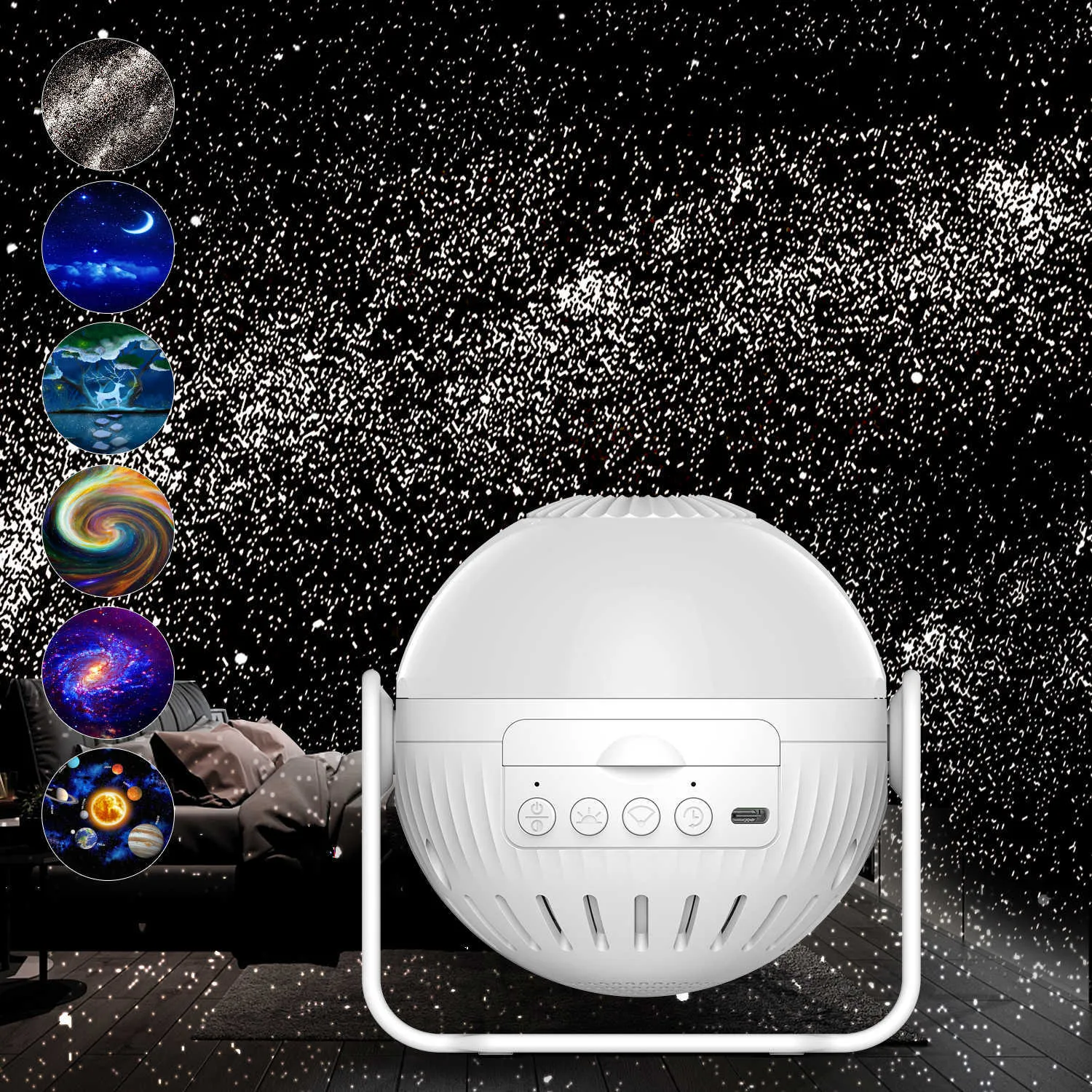 LED Star Projector Night Light 6 In 1 Planetarium Projectionr Galaxy ...