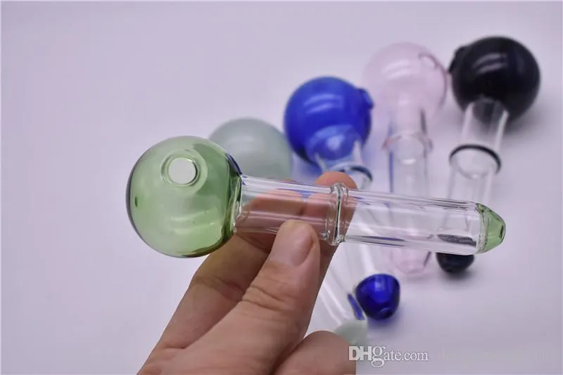 12cm Pyrex Thick Colorful Glass Oil Burner Pipe Thick Glass Straight ...