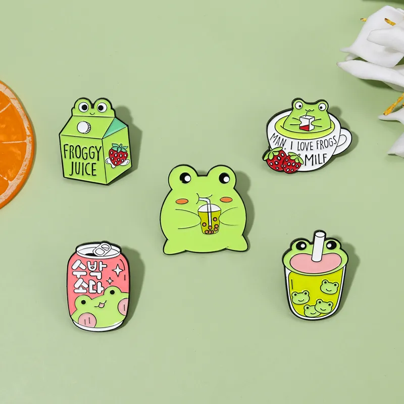 Frog Juice Enamel Pin I Love Animal Lapel Badge For Clothes, Backpack ...