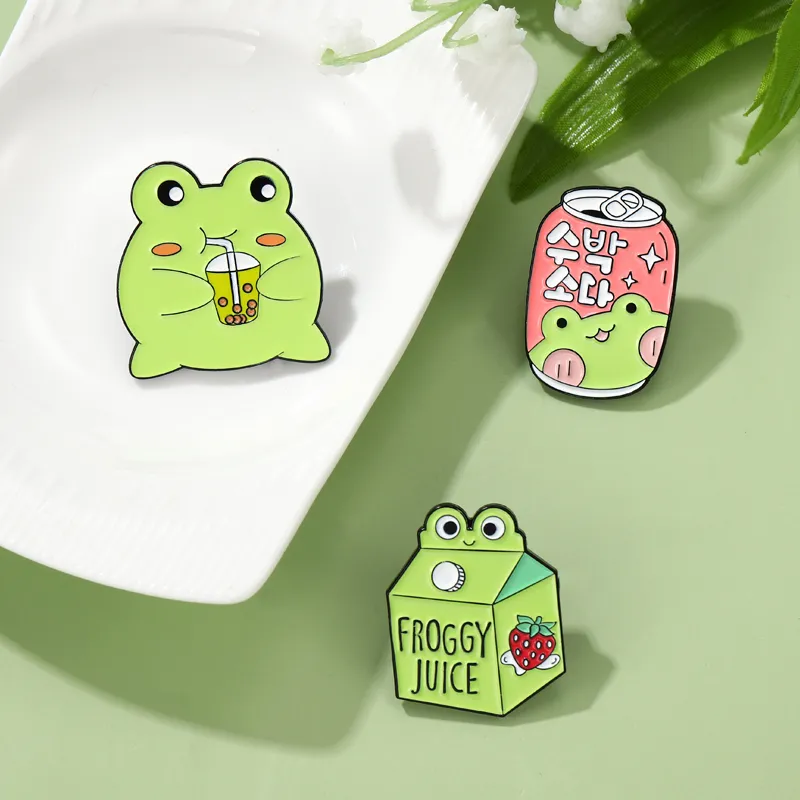 Frog Juice Enamel Pin I Love Animal Lapel Badge For Clothes, Backpack ...
