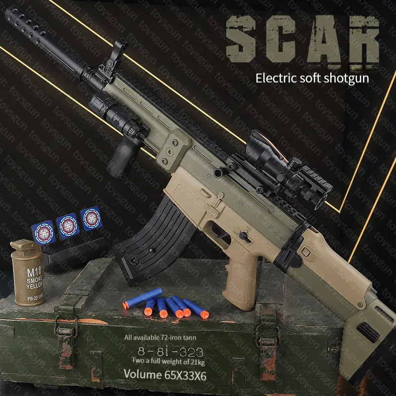 Electric Scar Softball Gun Folding Launcher Toy Gun Assault Rifle ...
