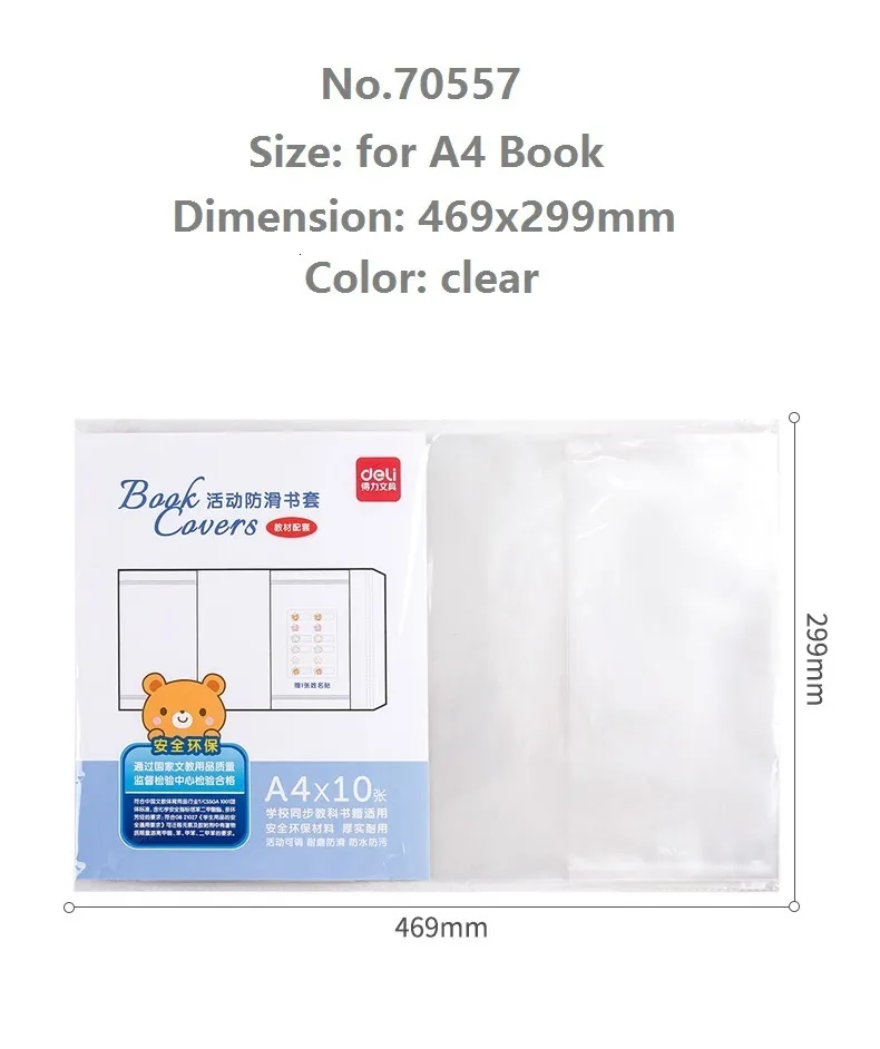 Transparent Plastic Book Covers 7 In Clear Protective Sheets, 10 Pk A4 ...