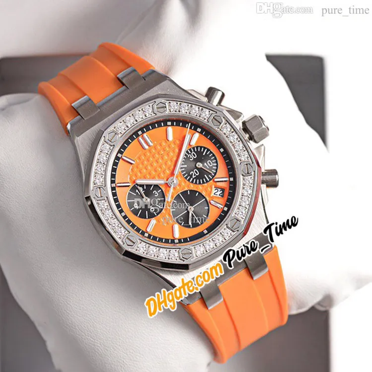 Luxury Ladies Chronograph Watch: 37mm Quartz, Steel Case, Diamond Bezel ...