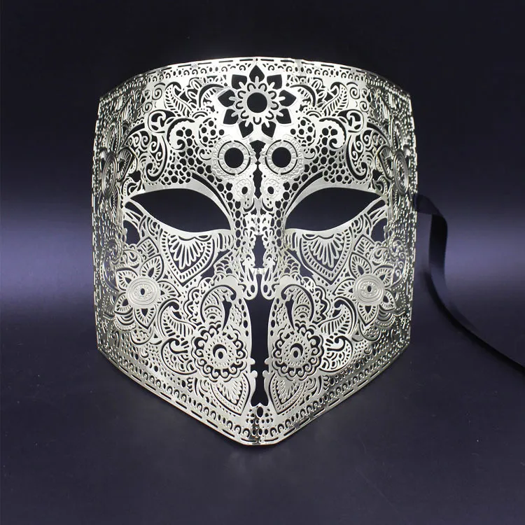 Full Face Bauta Phantom Cosplay Masquerade Mask In Gold And Silver With ...