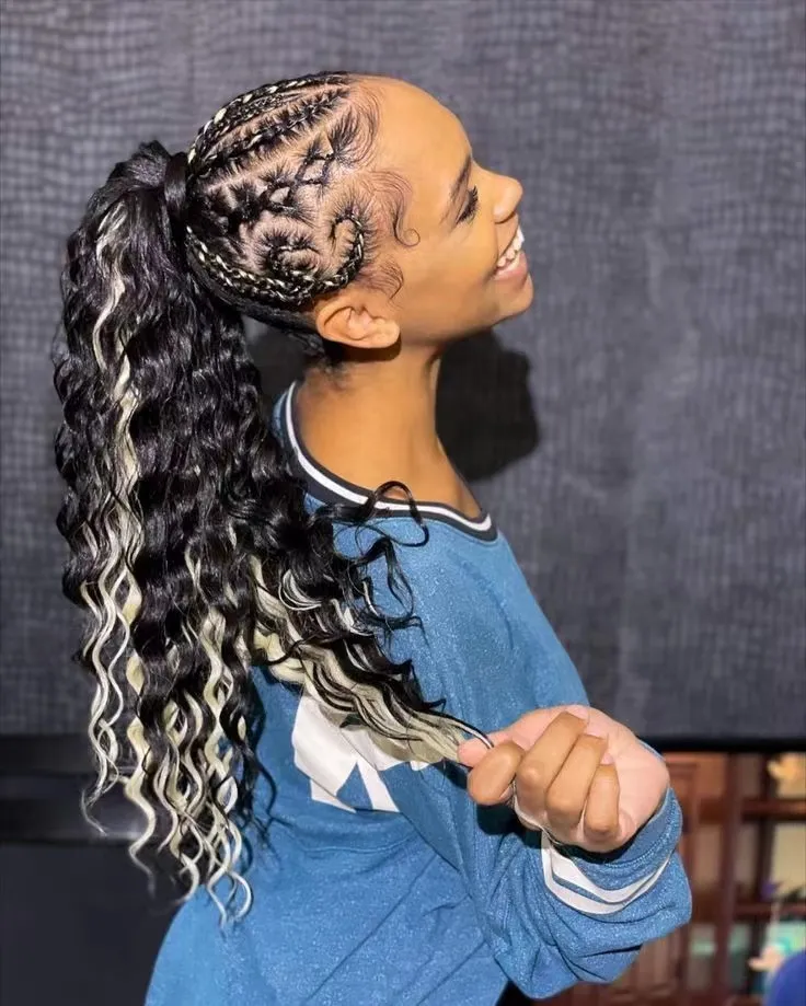 Salt Pepper Gray Ponytail With Braids Fashion New Wraps Chic Pony Tail ...