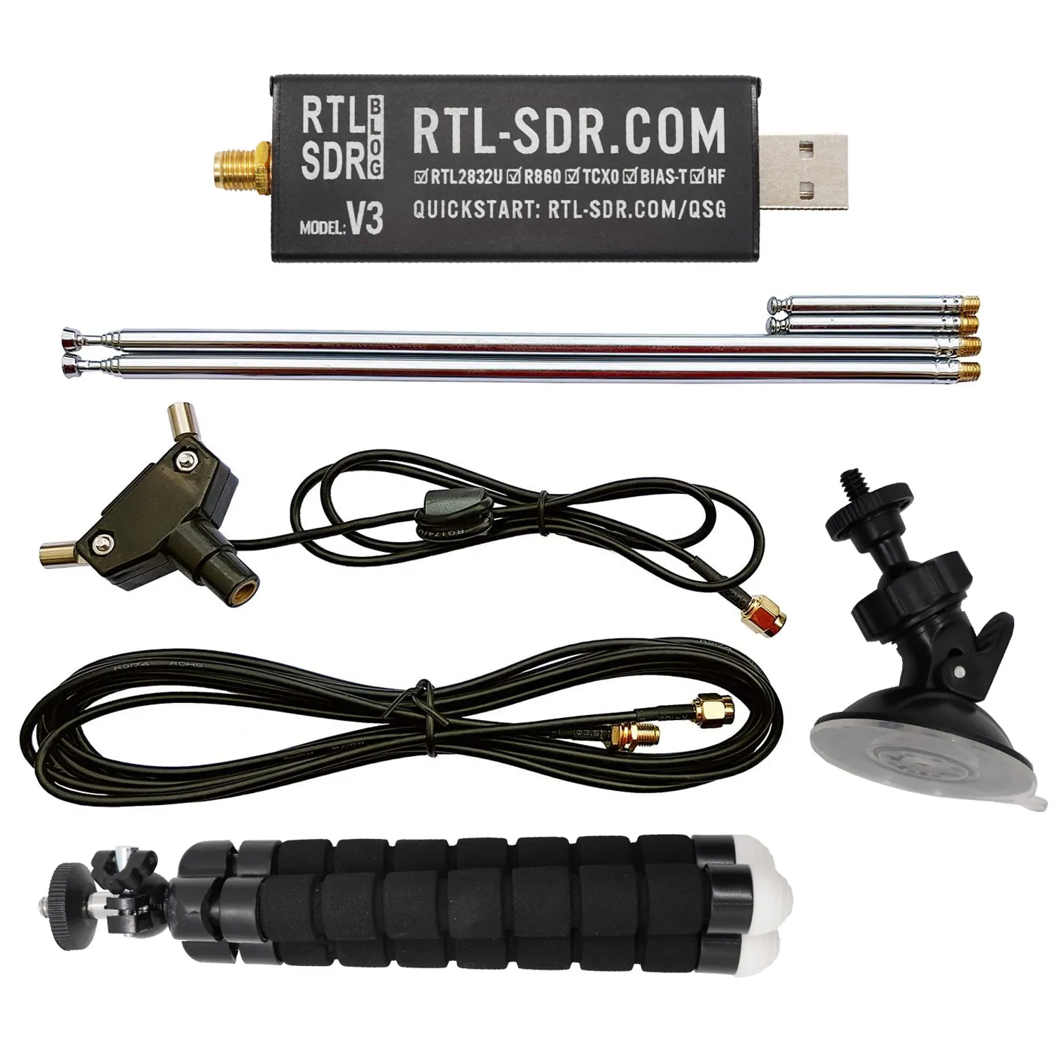 RTL SDR Software Defined Radio Receiver With Multipurpose Dipole ...