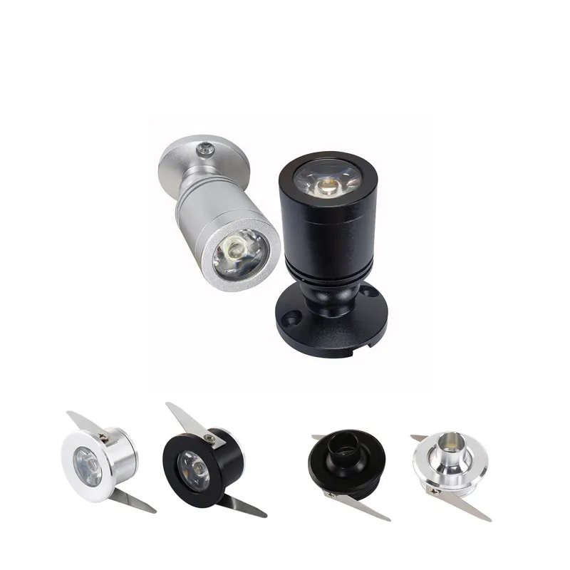 1W Mini Round Aluminum Recessed Downlight DC12V LED Ceiling Cutout ...