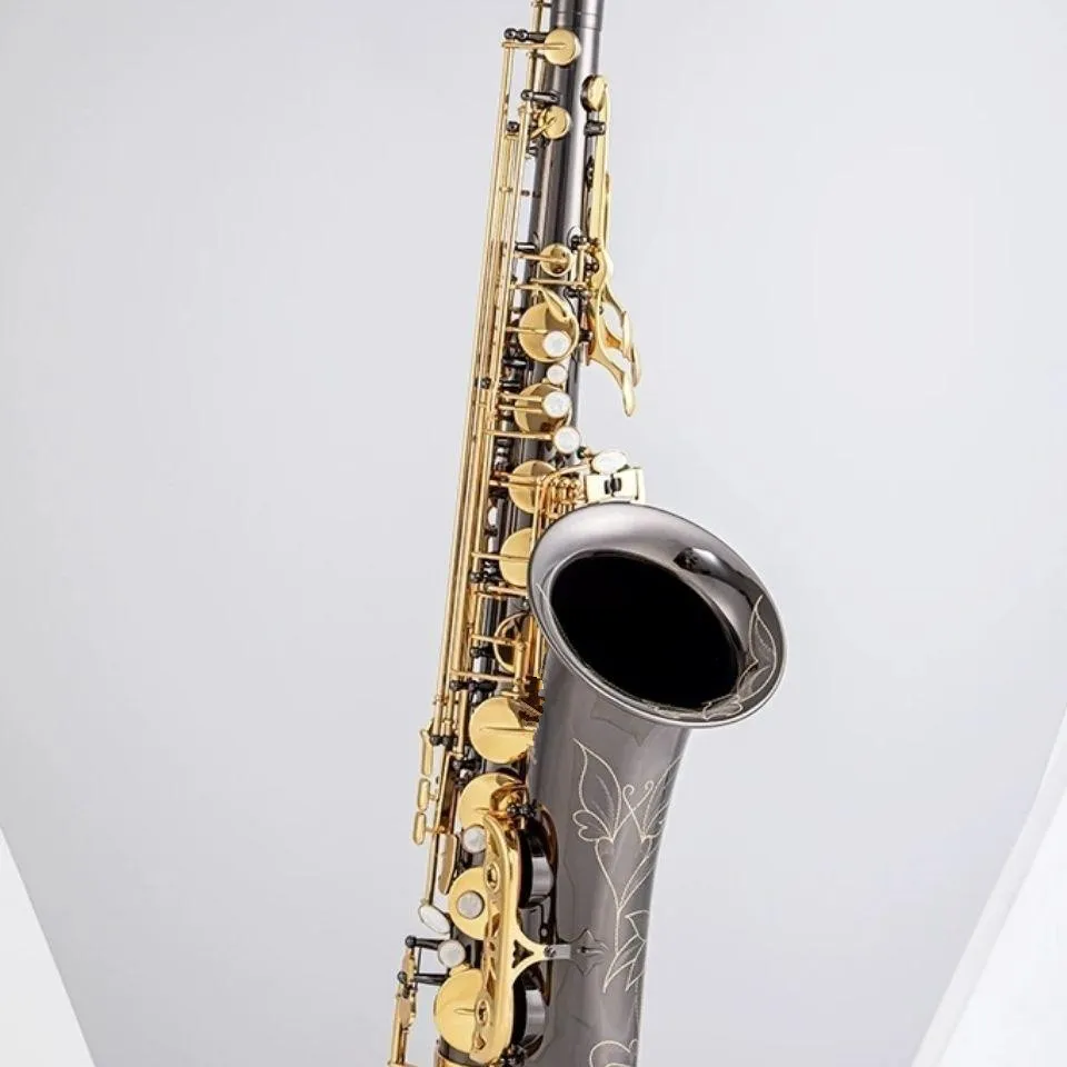 2024 Tenor Sax: Black Nickel Pro Tenor Saxophone W / Gold Keys, Case ...