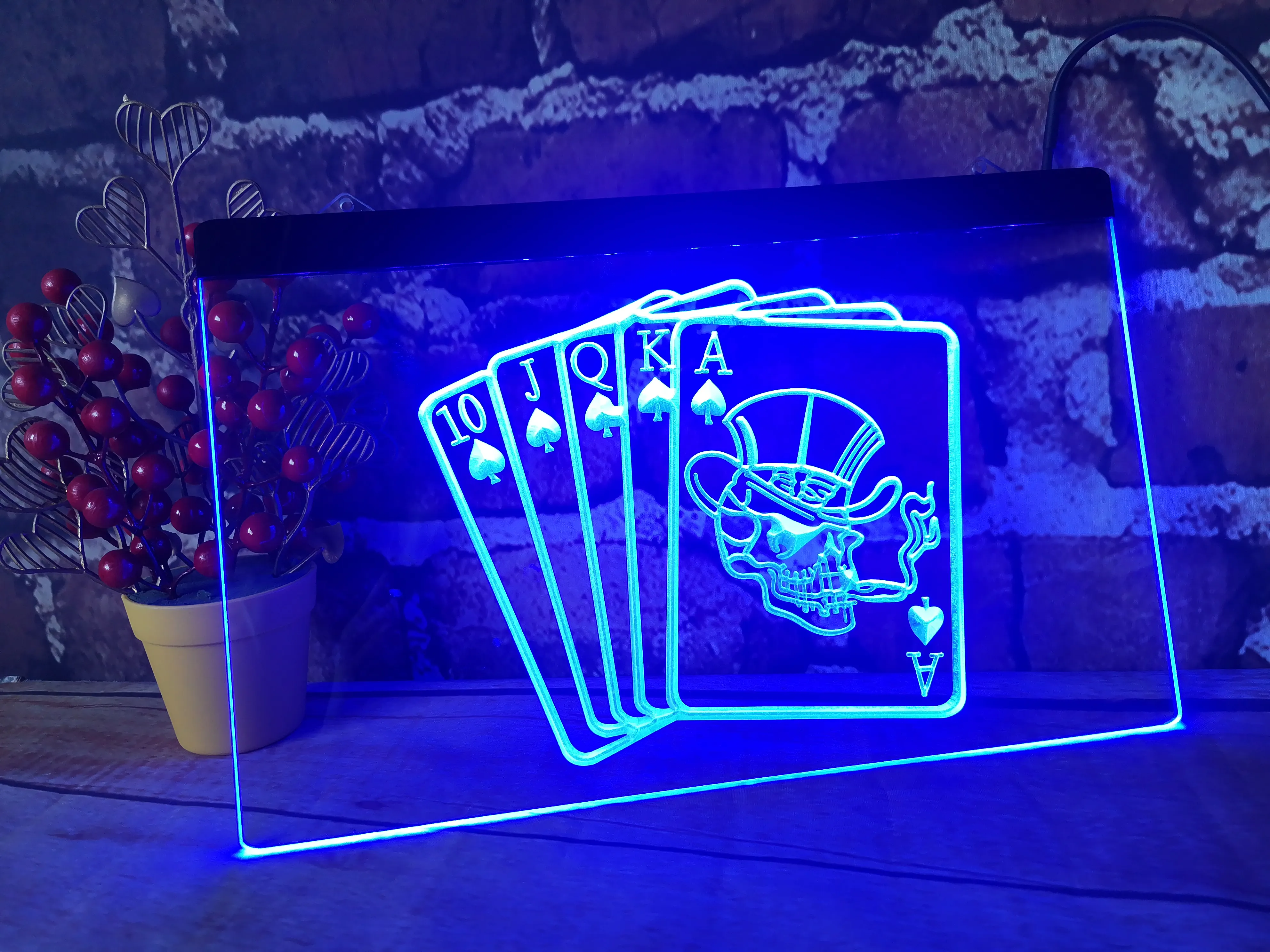Royal Poker LED Neon Light Sign Beer Bar Pub Home Decor Bright Craft ...