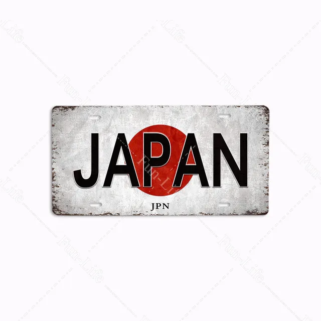 Retro every country flag Metal Painting - 30X15CM - License Plate Wall ...