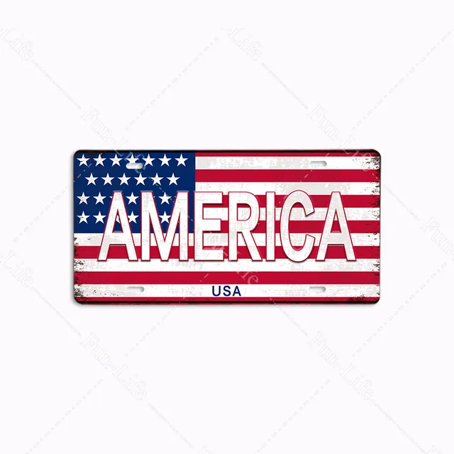 Retro every country flag Metal Painting - 30X15CM - License Plate Wall ...