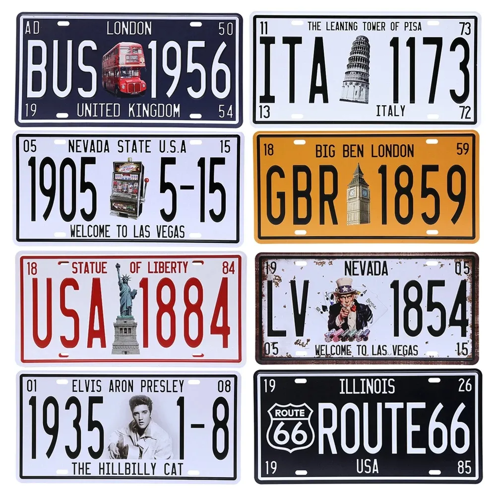 Retro Route 66 Babbitt Metal License Plate Wall Decor For Bars, Pubs ...