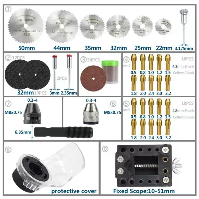Rotary Tool Accessories Kit - Abrasive Grinding Heads for Engraving ...
