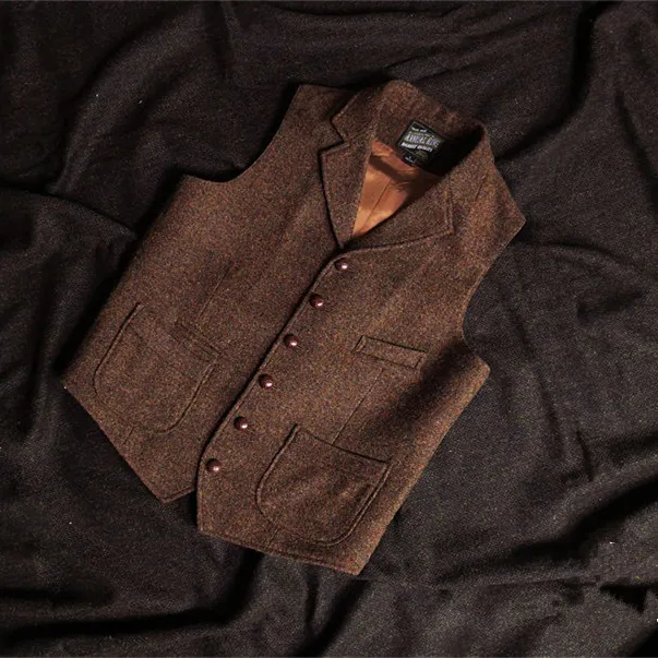 Formal Steam Punk Vest For Men Brown Tweed Waistcoat With Steampunk ...