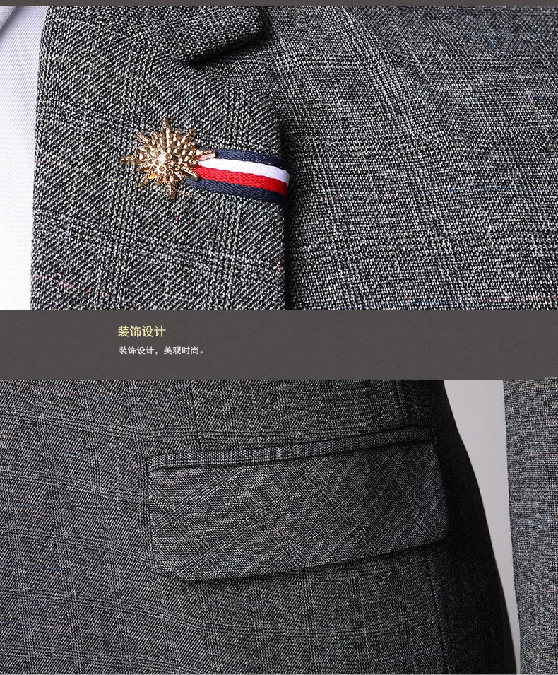 Retro Plaid Slim Fit Suit Set For Men Coats And Jackets Retro Plaid Slim Fit Suit Set For Men Coats And Jackets