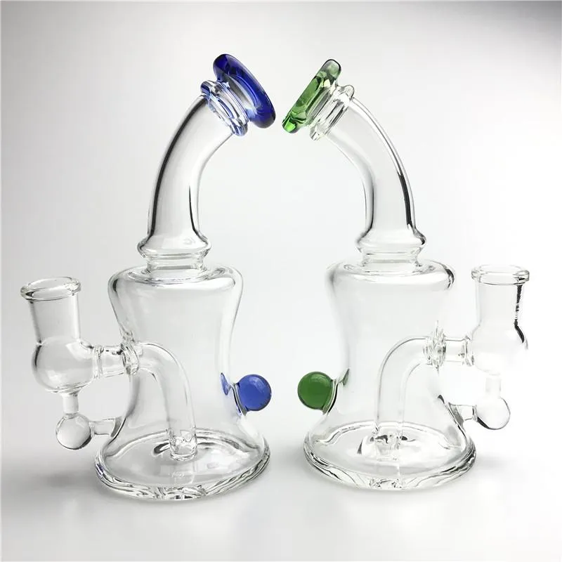 Glass Water Bongs | 14mm Thick Pyrex Beaker Recycler Dab Rigs | Red ...